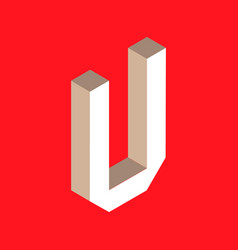 Isometric letter v Royalty Free Vector Image - VectorStock