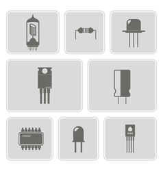 Big set of isometric electronic components Vector Image