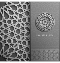 Ramadan kareem with waning moon and islamic art Vector Image