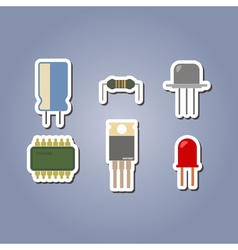 Electronics circuit components symbols seamless Vector Image