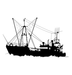 Commercial fishing trawler for fishery industrial Vector Image