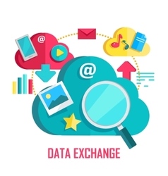 Big data flat circle Royalty Free Vector Image