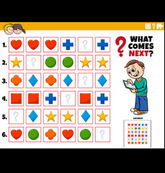 Preschool pattern game with shapes Royalty Free Vector Image