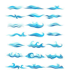 Four scenes of ocean waves Royalty Free Vector Image