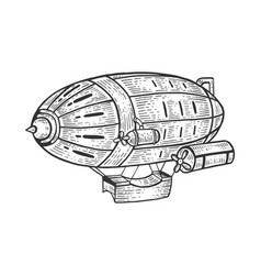 Airship pencil drawing Royalty Free Vector Image