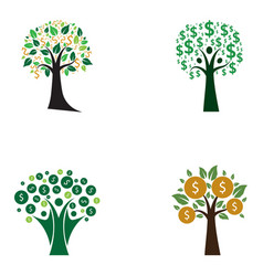 Money tree prosperity symbol logo Royalty Free Vector Image