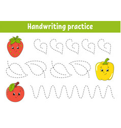Handwriting practice basic writing skills early Vector Image