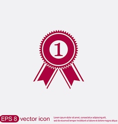 First place badges and ribbons Royalty Free Vector Image