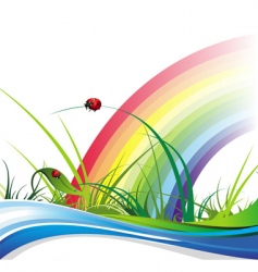 Rainbow landscape background Royalty Free Vector Image