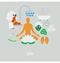 Colorful set of spa symbols cartoon Royalty Free Vector
