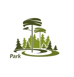 Park icon with trimmed decorative trees Royalty Free Vector