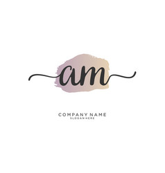 Initial am signature logo template hand drawn Vector Image