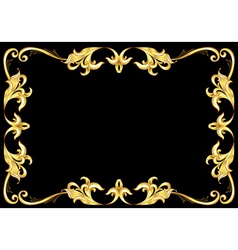 Symmetrical gold frame scroll Royalty Free Vector Image