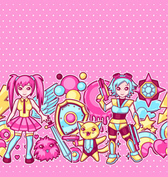 Japanese anime design style Royalty Free Vector Image