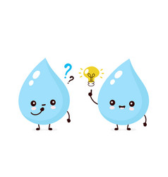 Little water mascot cartoon cute Royalty Free Vector Image