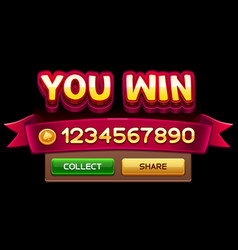 Receiving the cartoon achievement game screen Vector Image