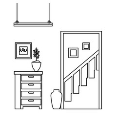 Simple cartoon house outline Royalty Free Vector Image