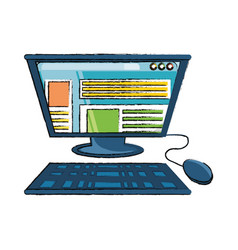 Cartoon desktop computer Royalty Free Vector Image