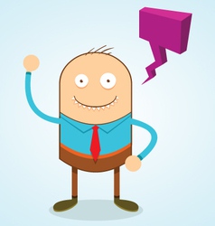 Skeptical guy cartoon Royalty Free Vector Image