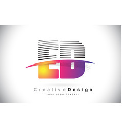 Ed e d letter logo design creative icon modern Vector Image