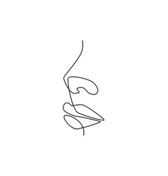 Single one line drawing cute weasel Royalty Free Vector