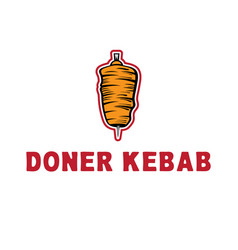 Doner kebab label colorful detailed Royalty Free Vector