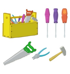 Carpenter with wood and tools Royalty Free Vector Image