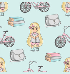 School background home education seamless pattern Vector Image