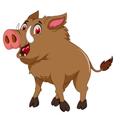 Funny pig cartoon running Royalty Free Vector Image