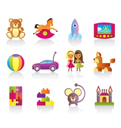 Frame with cute colorful toys Royalty Free Vector Image
