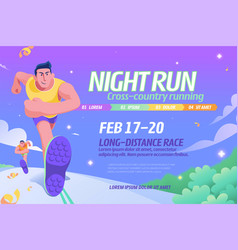 Cross-country running event poster Royalty Free Vector Image