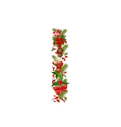 Christmas floral tree letter l Royalty Free Vector Image