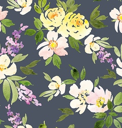Watercolor spring floral pattern Royalty Free Vector Image