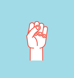 Power clenched raised fist hand gesture Royalty Free Vector