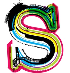 Colorful font letter s Royalty Free Vector Image