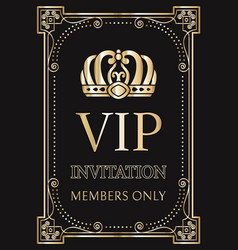 Black and gold exclusive invitation card design Vector Image