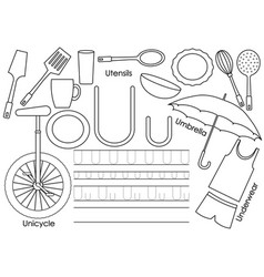 Letter y learning english alphabet with pictures Vector Image