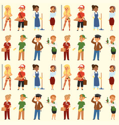 Professions flat characters big collection Vector Image