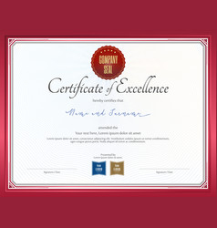 Certificate border for excellence performance Vector Image