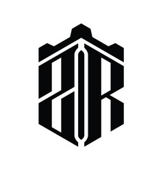 Zr logo letter monogram with triangle slice Vector Image