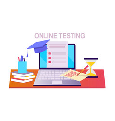 Online education cartoon Royalty Free Vector Image