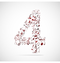 Happy valentines day card with heart music notes Vector Image