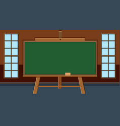 Frame design with board and students in classroom Vector Image