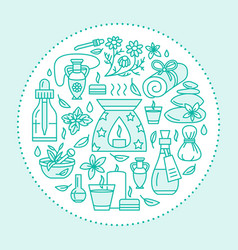 Aromatherapy and essential oils brochure template Vector Image