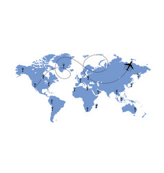 Highly detailed political world map with capitals Vector Image