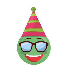Smiley emoji party hat Royalty Free Vector Image