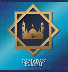 Ramadan kareem with waning moon and islamic art Vector Image