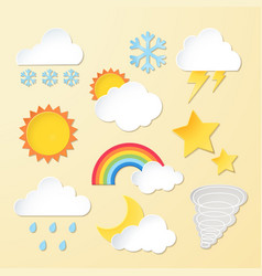 Clouds weather sticker with smiling face cute Vector Image