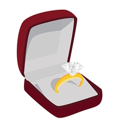 Wedding ring in gift box Royalty Free Vector Image