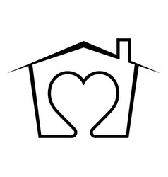 Logo icon heart with notes and treble clef Vector Image